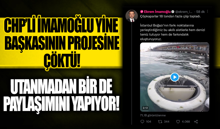 CHP'li İmamoğlu yine başkasının projesine çöktü! CHP'li İmamoğlu yine başkasının projesine çöktü!